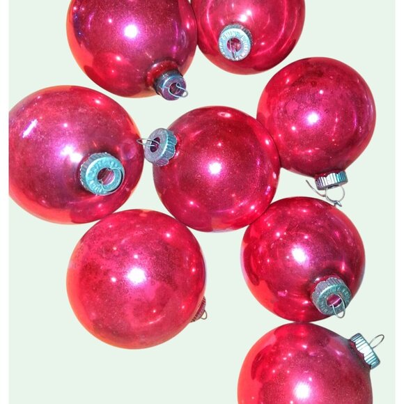Shiny Brite | Holiday | Set Of 8 Vintage Shiny Brite 3 Reddish Pink ...